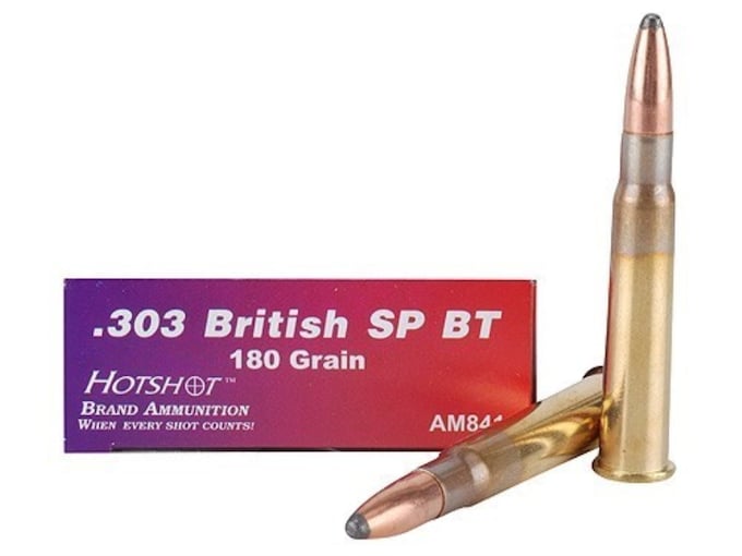 Hot Shot Ammo 303 British 180 Grain Soft Point Boat Tail Box of 20