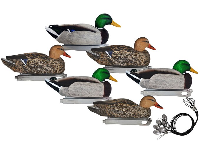 Hard Core Pre-Rigged Mallard Duck Decoy 6PK