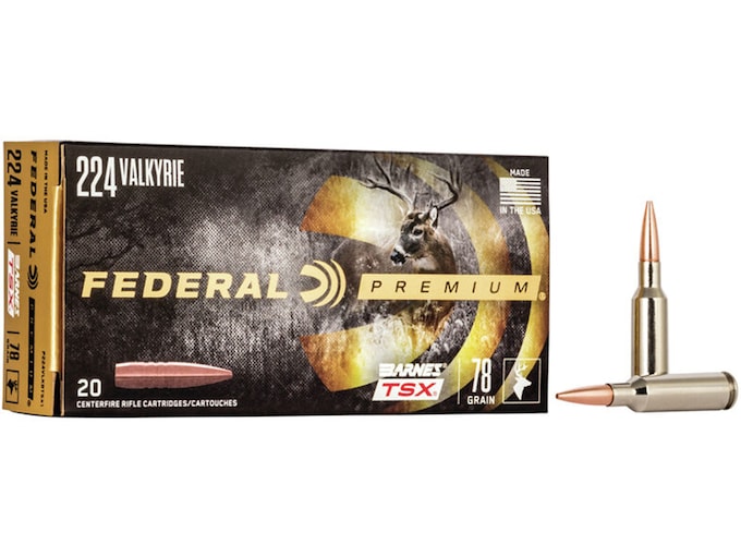 Federal Premium Ammo 224 Valkyrie 78 Grain Barnes TSX Hollow Point