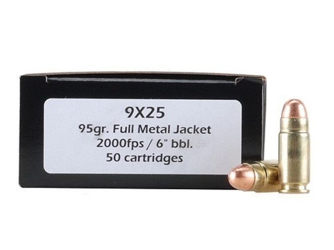 Doubletap Ammo 9x25mm Dillon 95 Grain Full Metal Jacket Box of 20