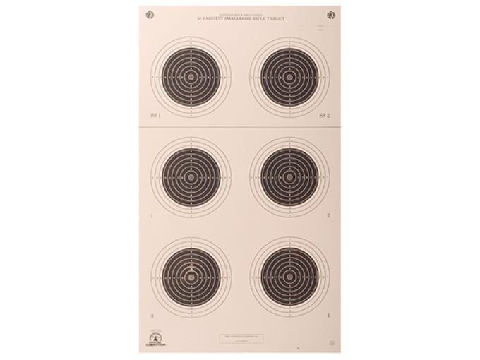 NRA Official Smallbore Rifle Targets A-51 50-Yard UIT Paper Pack of