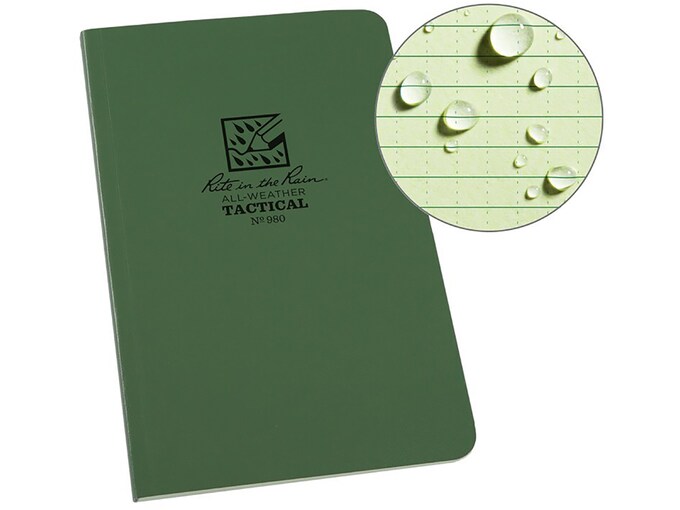 Rite the Rain 4.625x7.25 All-Weather Tactical Field Book Green