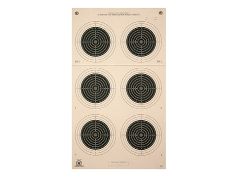 NRA Official Smallbore Rifle Targets A-50 50-Meter UIT Paper Pack of