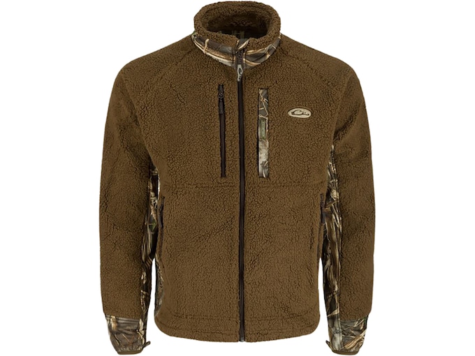 Drake Men's Sherpa Fleece Hybrid Liner Full Zip Jacket Realtree Timber