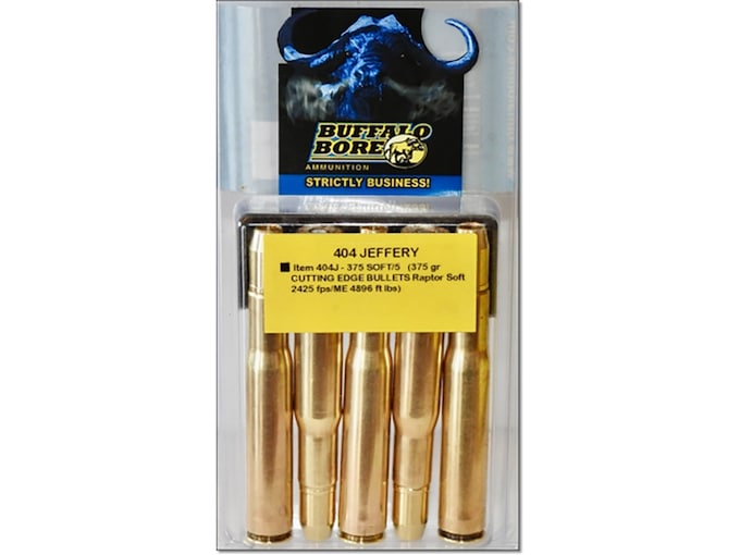 Buffalo Bore 404 Jeffery Ammo 375 Grain Cutting Edge Raptor Hollow