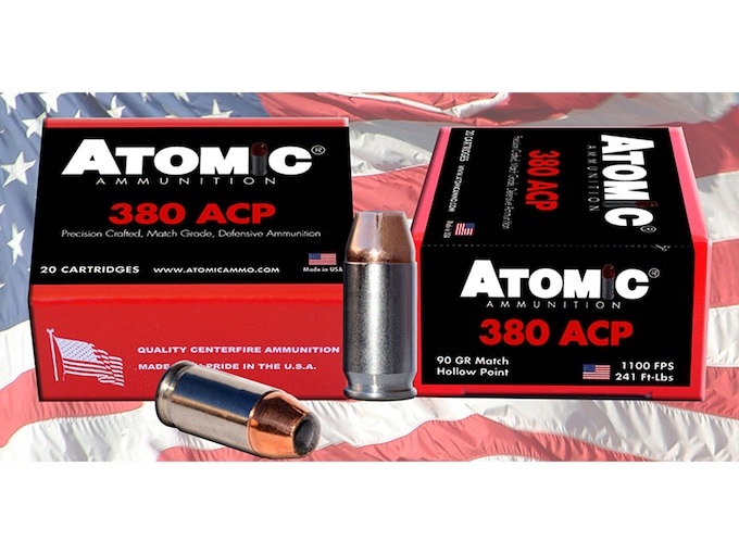 Atomic Ammo 380 ACP 90 Grain Jacketed Hollow Point Box of 20