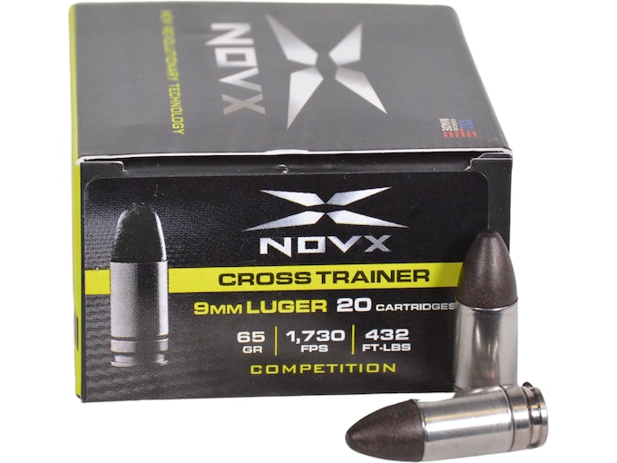 NovX Cross Trainer/Competition Ammo 9mm Luger 65 Grain RNP Lead-Free