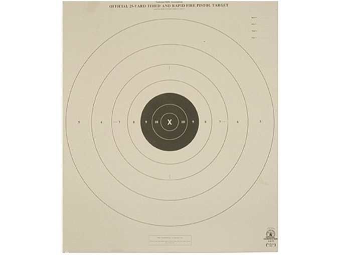 NRA Official Pistol Targets B-8(T) 25 Yard Timed Rapid Fire Tagboard
