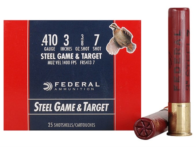 Federal Game & Target Ammo 410 Bore 3 3/8oz #6 Non-Toxic Steel Shot