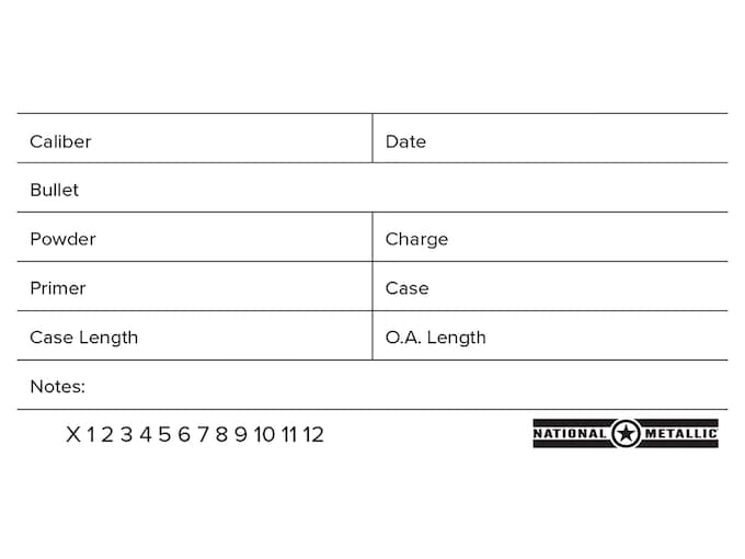 National Metallic Peel Stick Reloader's Labels Rifle/Handgun 100PK