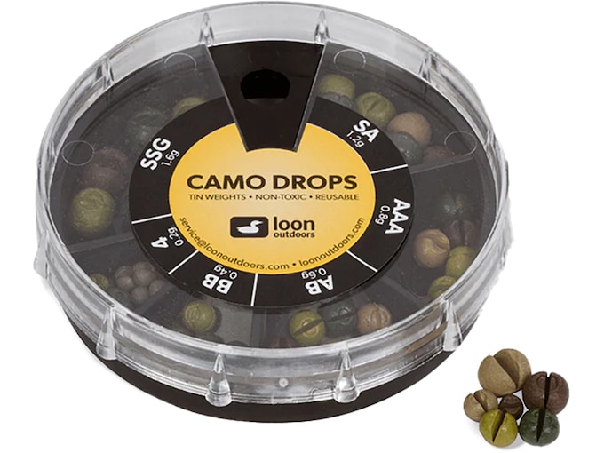 Loon Tin Drops Split Shot Assortment 6 Sizes Black