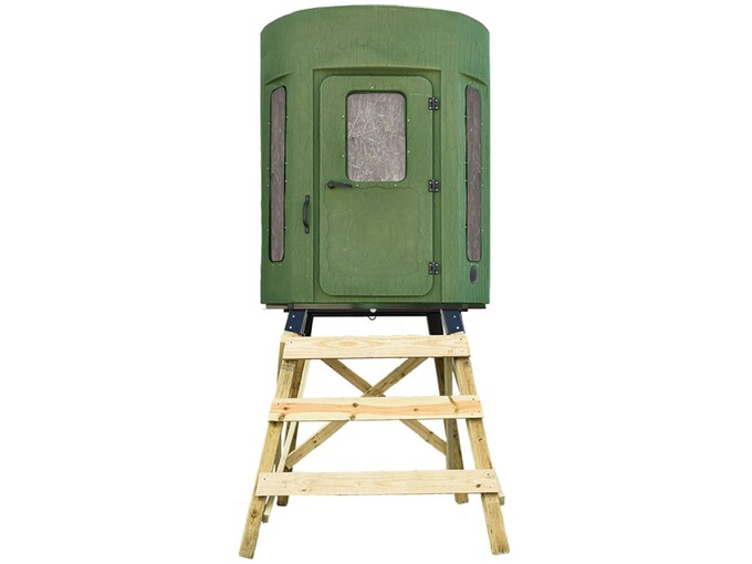 Banks Outdoors Stump 3 Box Blind Polyethylene Weathered Wood Long