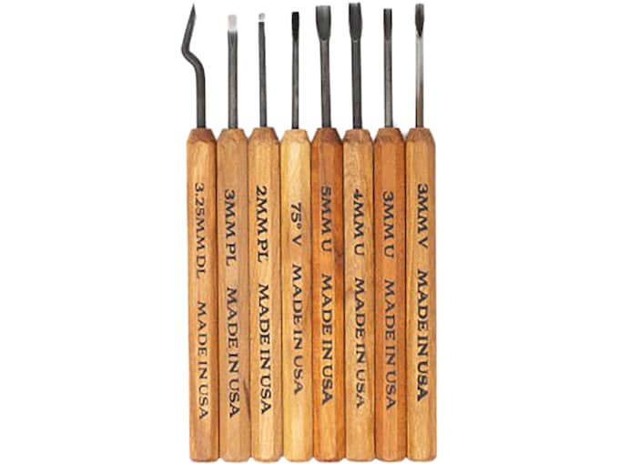Grace USA Dockyard Tools 8-Piece Detailed Stock Carving Kit