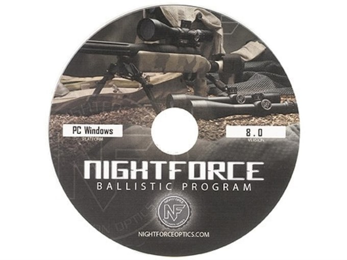 Nightforce Ballistic Software PC CD-ROM