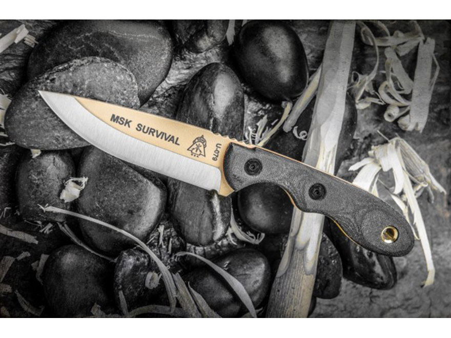 TOPS Knives Mini Scandi Survival Fixed Blade Knife 3 Drop Point 1095