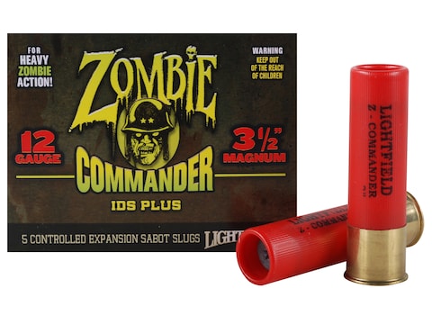 Lightfield Zombie Commander Ammo 12 Ga 3-1/2 1-3/8oz Sabot Slug Box of