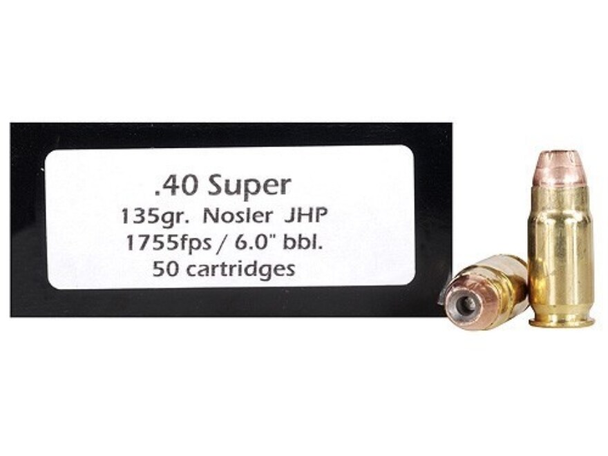 Doubletap Ammo 40 Super 135 Grain Nosler Jacketed Hollow Point Box of