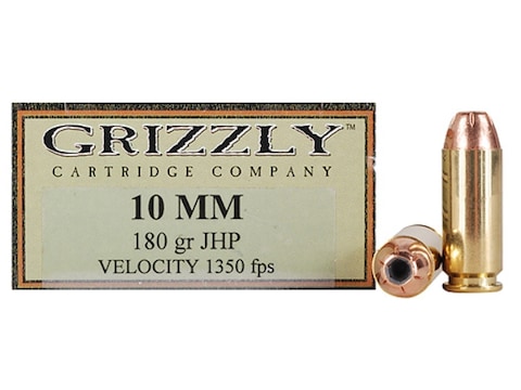 Grizzly Ammo 10mm Auto 180 Grain Jacketed Hollow Point Box of 20