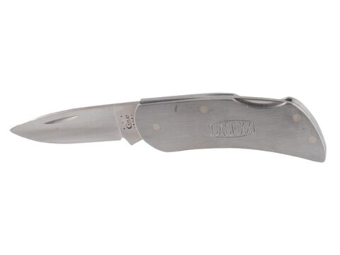 Case Lockback Folding Knife 1.8 Drop Point SS Blade Brushed SS Handle