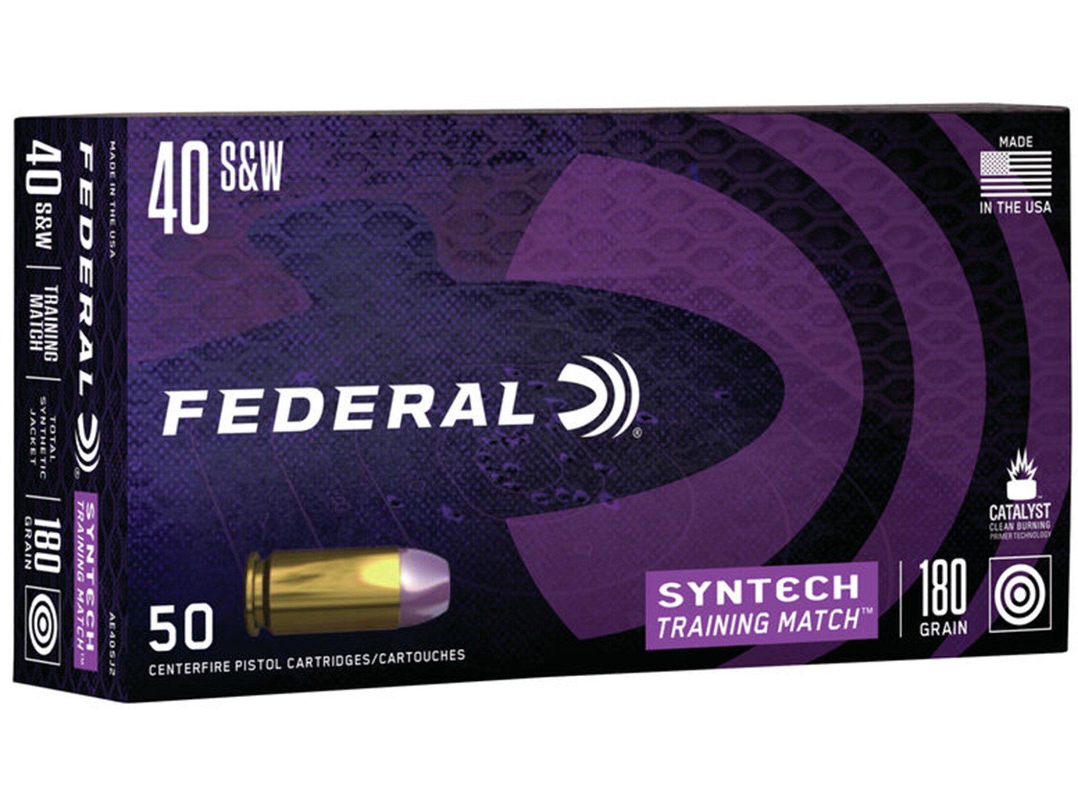 Federal Syntech Training Match Ammo 40 S&W 180 Grain Total Synthetic