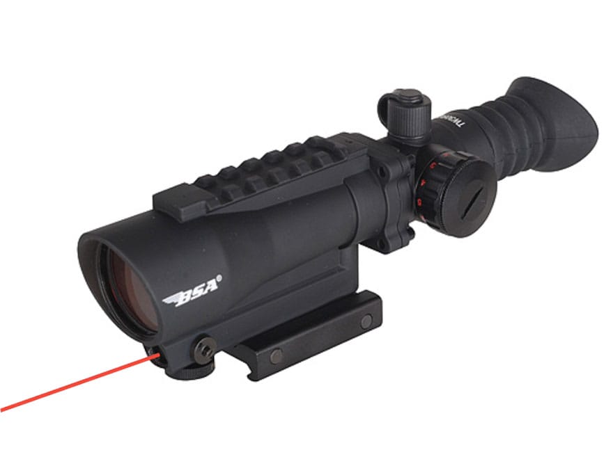 BSA Red Dot Sight 1x 30mm 5 MOA Dot Integral Laser Weaver-Style Mount
