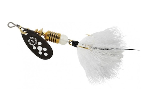Mepps Aglia Black Fury Dressed Inline Spinner 1/8oz White Tail White