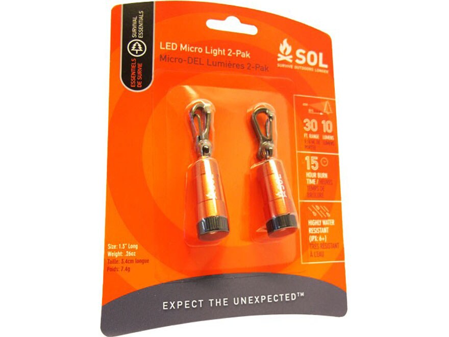 Adventure Medical Kits SOL Micro Flashlight Black/Orange