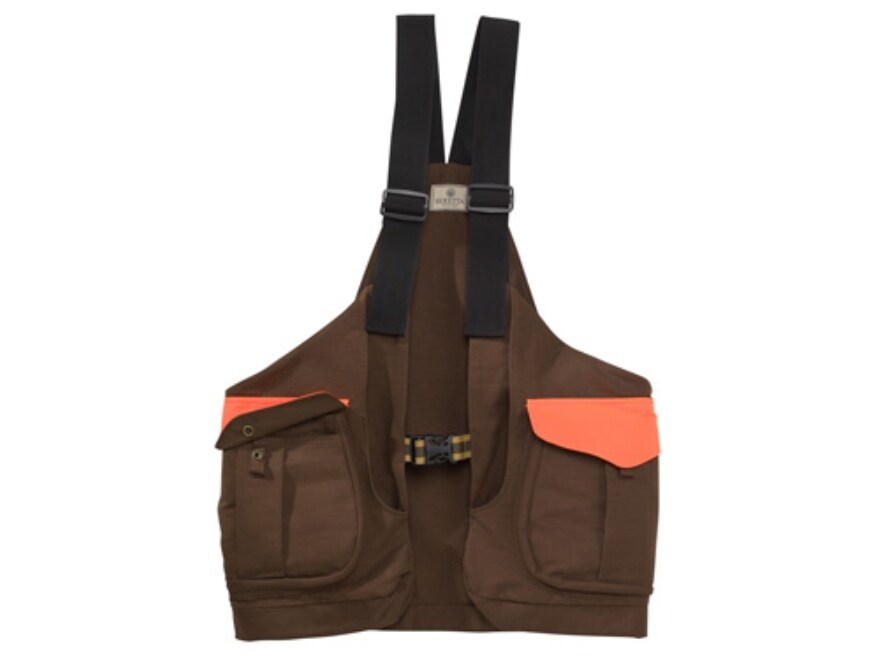 Beretta Men's Canvas Strap Vest Cotton Green Blaze Orange Medium/Large
