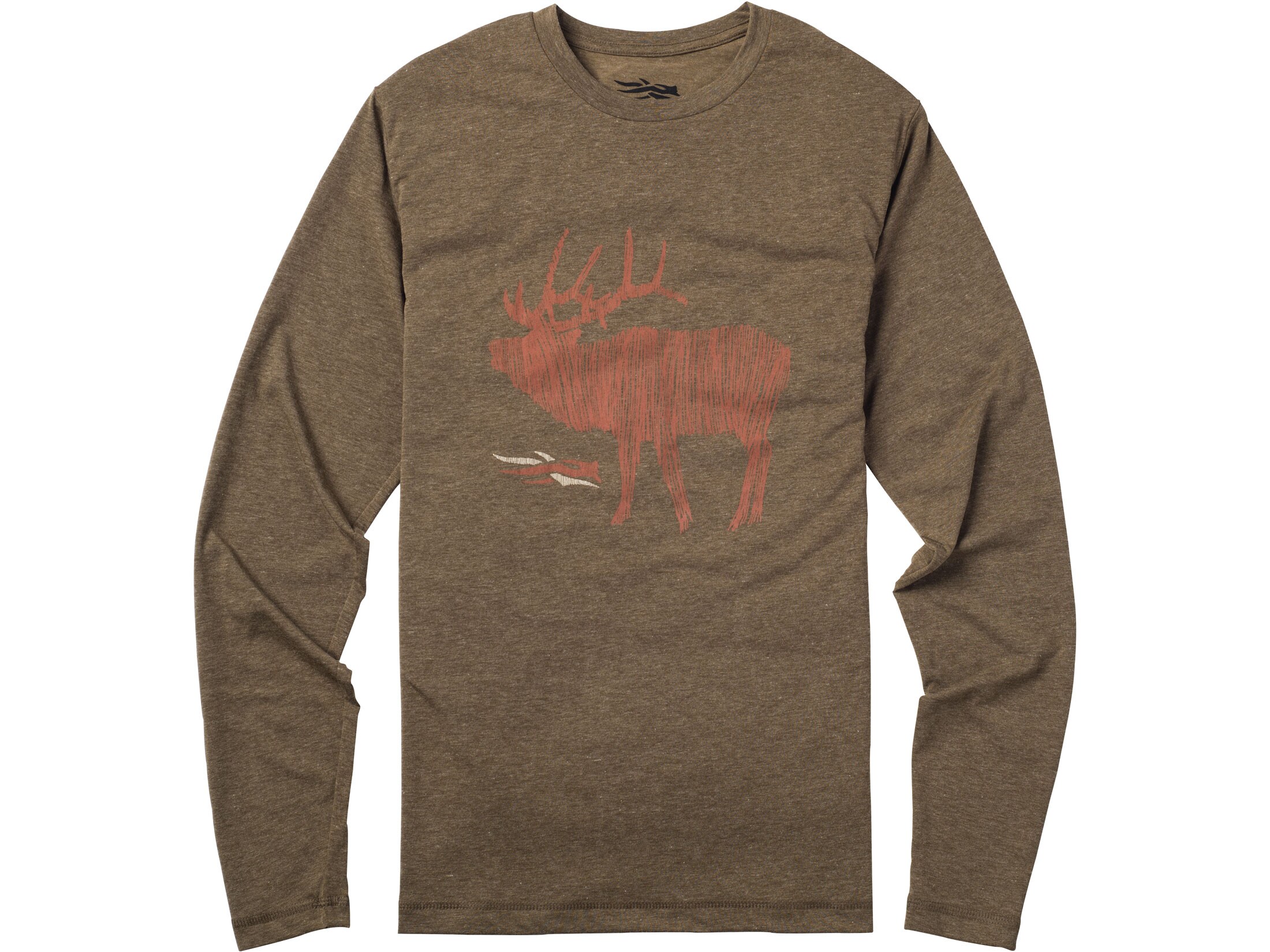 Sitka Gear Men's Elk Sketch T-Shirt Long Sleeve Polyester Cotton Blend