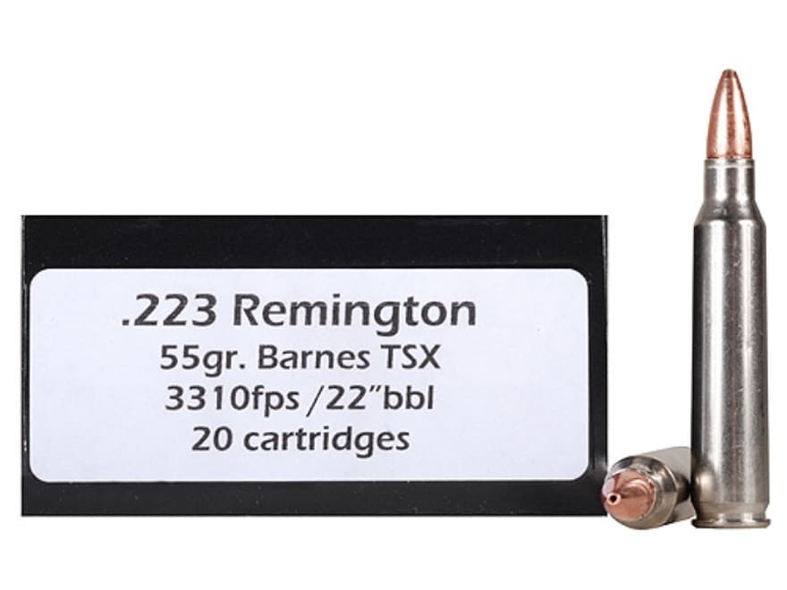 DoubleTap 223 Remington Ammo 55 Grain Barnes Triple-Shock X Solid