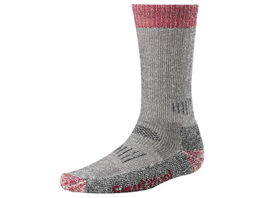 SmartWool Men's Hunting Heavyweight Crew Socks Wool Blend Charcoal Red
