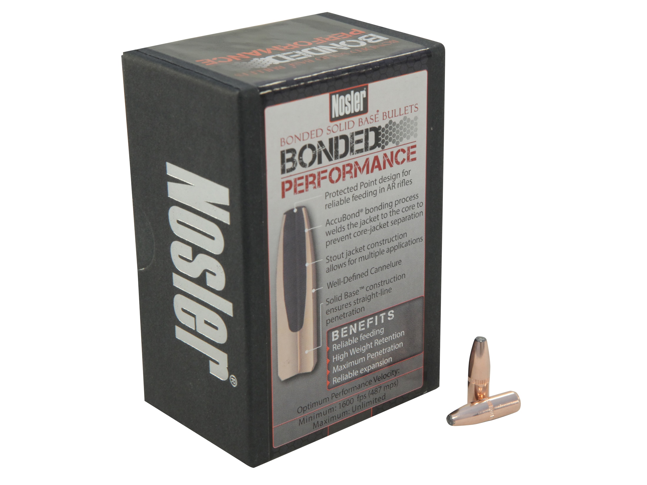 Nosler Bonded Performance 22 Cal (224 Diameter) Bullets 64 Grain
