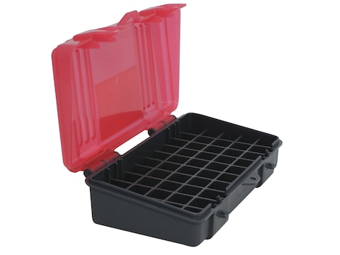 Plano Ammo Box 40 S&W 10mm Auto 45 ACP 50-Round Plastic Dark Gray