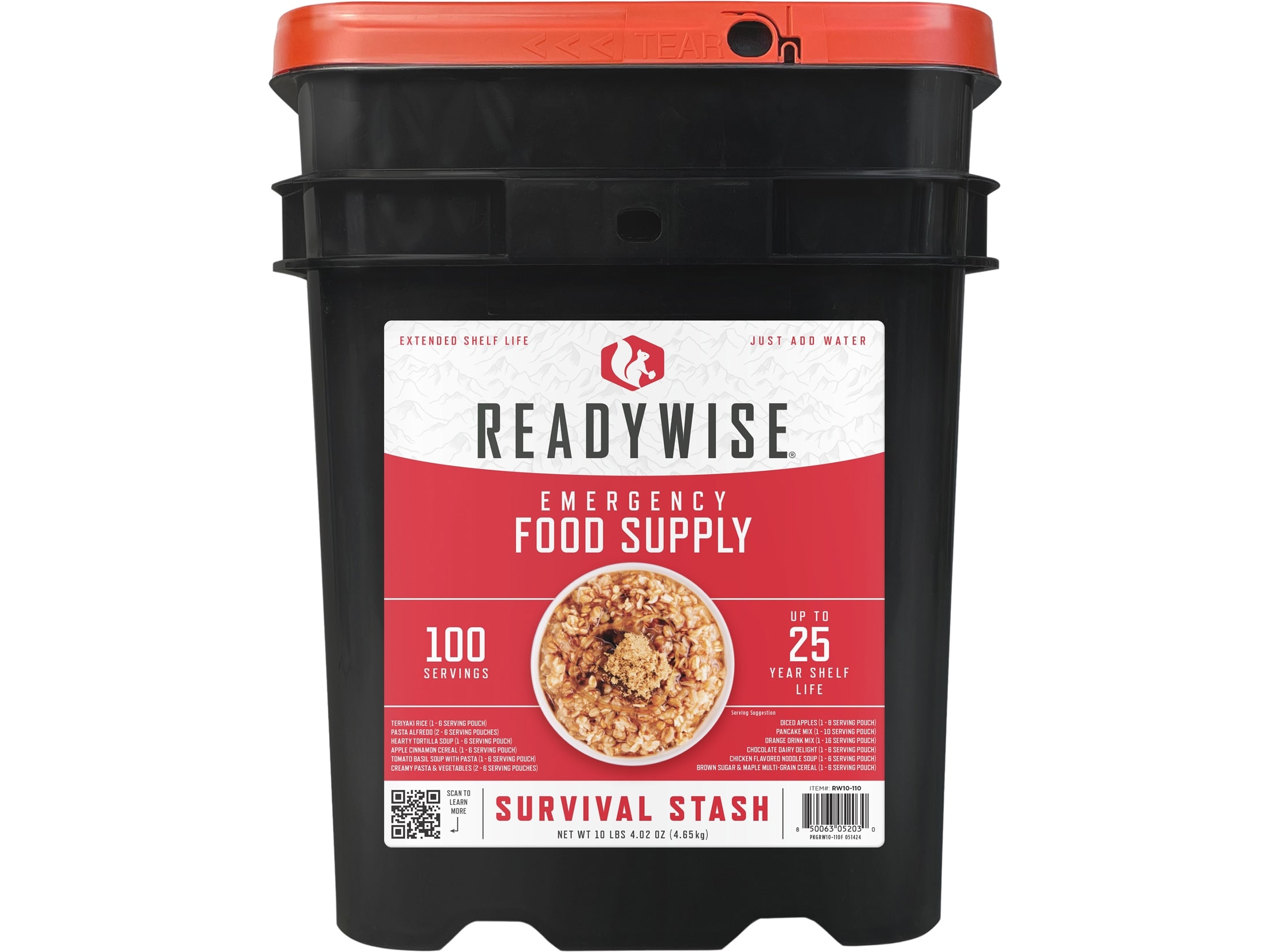 ReadyWise Survival Stash 100 Serving Freeze Dried Food Bucket