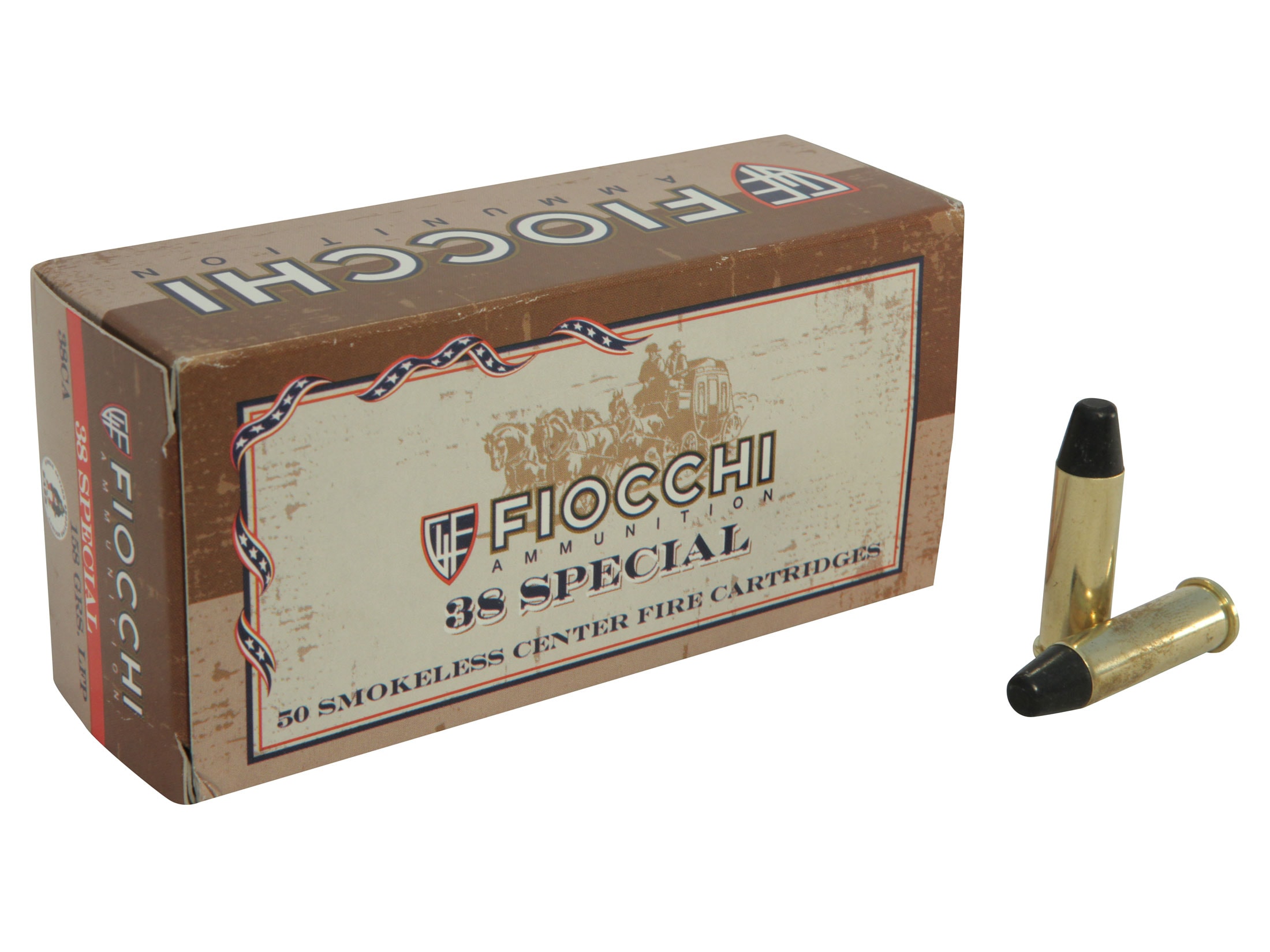 Fiocchi Cowboy Action 38 Special Ammo 158 Grain Flat Nose Box of 50