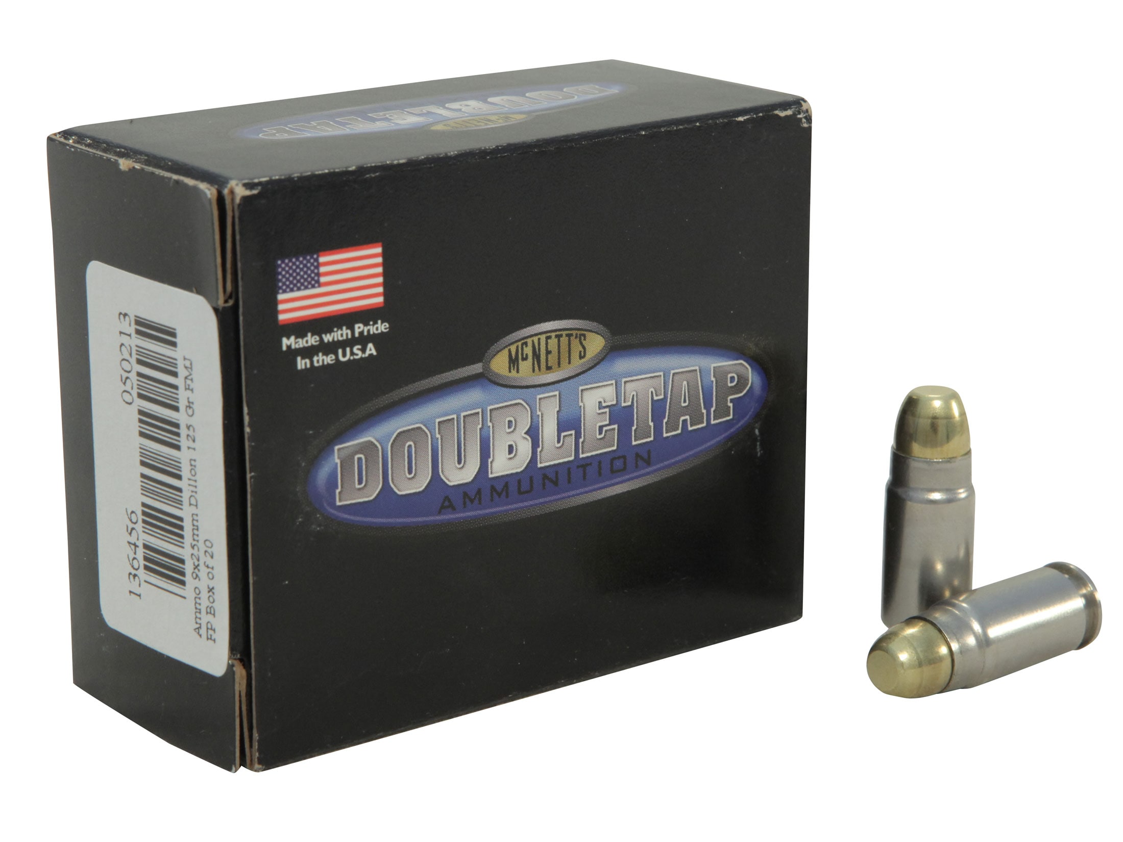 Doubletap Ammo 9x25mm Dillon 125 Grain Full Metal Jacket Flat Point