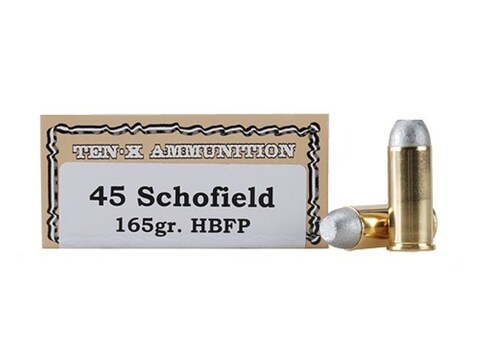 Ten-X Cowboy Ammo 45 S&W Schofield 165 Grain Hollow Base Flat Point