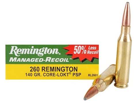 Remington Managed-Recoil Ammo 260 Remington 140 Grain Core-Lokt