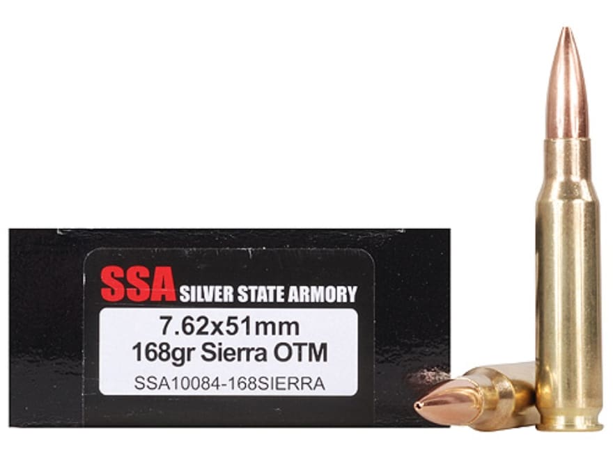 Silver State Armory Ammo 7.62x51mm NATO 168 Grain Sierra MatchKing Box