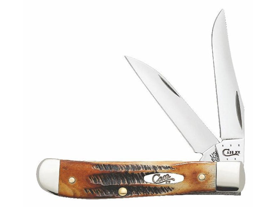 Case Mini Trapper Folding Knife Clip Spey SS Blades Old Red Pocket