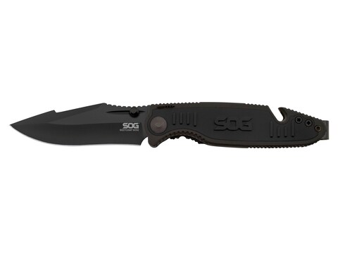 SOG Boot Camp Mini Folding Knife 3.25 Clip Point 8Cr13 Black SS Blade