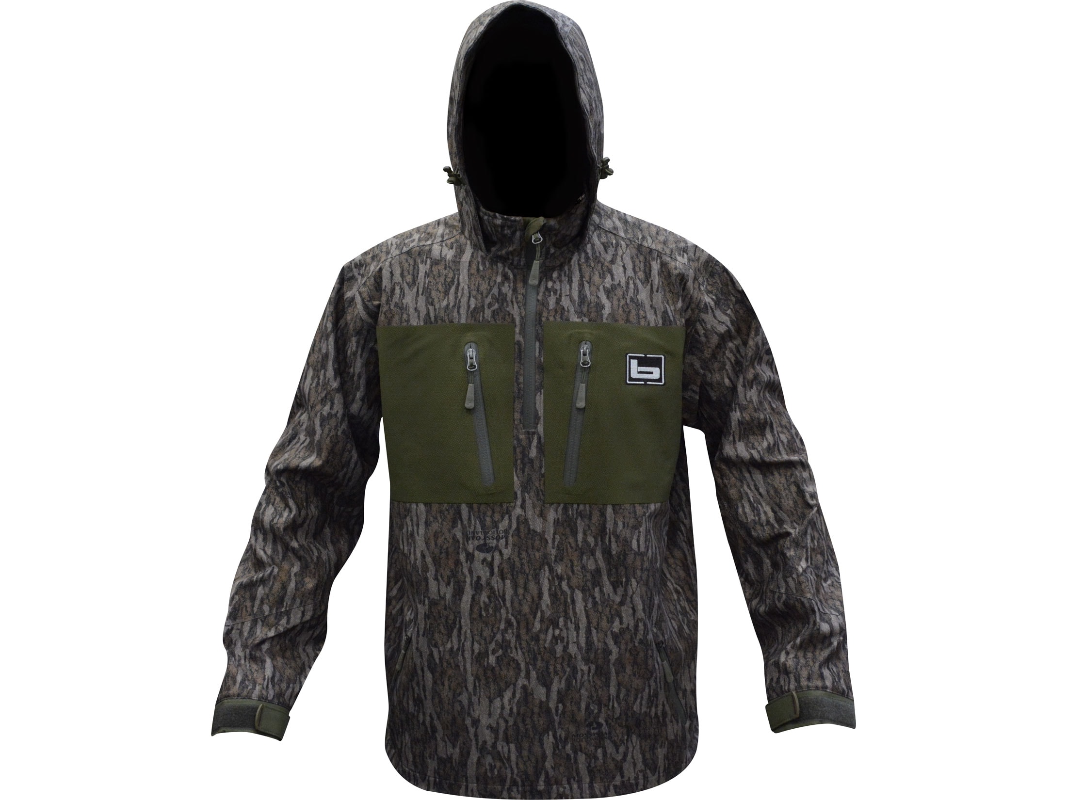 Banded Men's Quarter Zip Waterproof Hooded Pullover Polyester Mossy