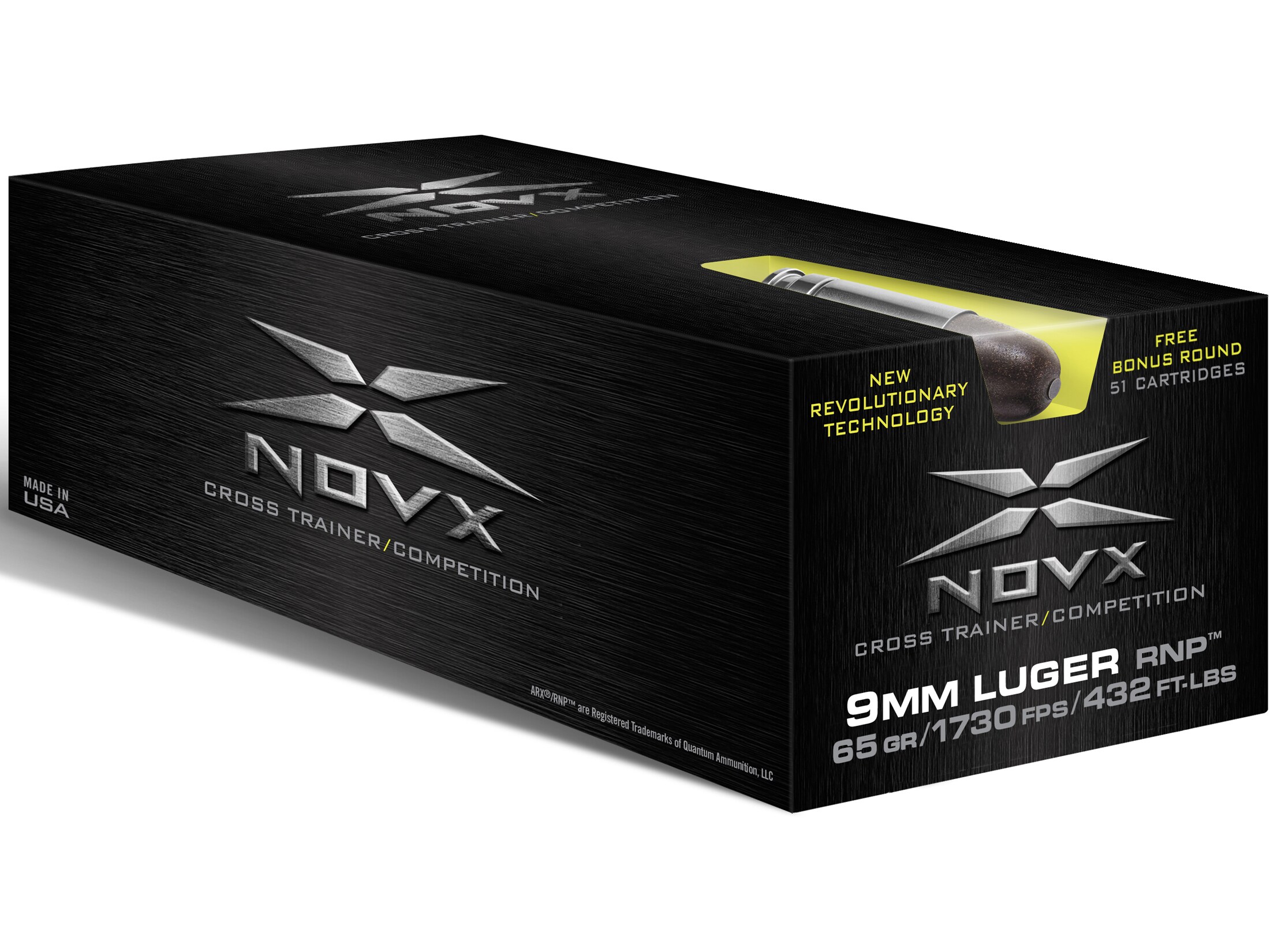 NovX Cross Trainer/Competition Ammo 9mm Luger 65 Grain RNP Lead-Free