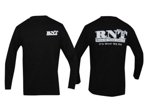 RNT Men's Logo T-Shirt Long Sleeve Cotton Black Medium