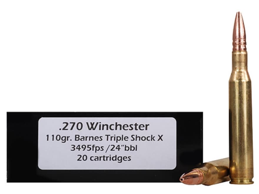 DoubleTap 270 Winchester Ammo 110 Grain Barnes Triple-Shock X Solid