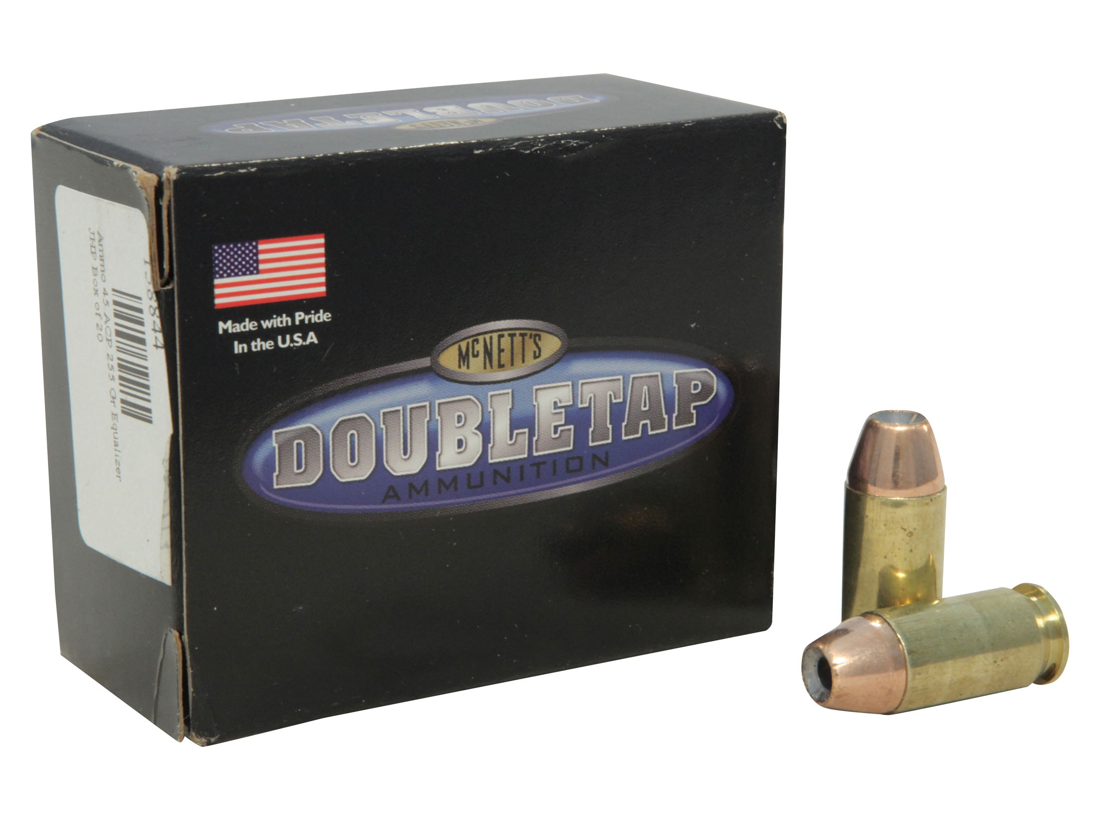 DoubleTap 45 ACP +P Ammo 255 Grain Equalizer Jacketed Hollow Point Box