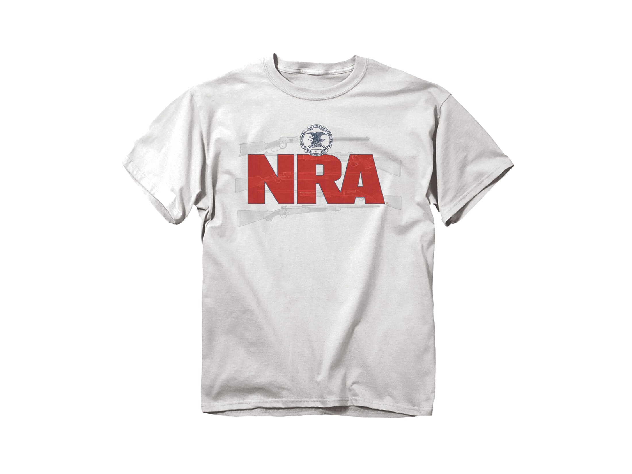NRA Men's Guns Logo Short Sleeve T Shirt Cotton Black Large