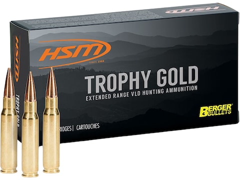 HSM Trophy Gold Ammo 300 Winchester Mag 168 Grain Berger Hunting VLD