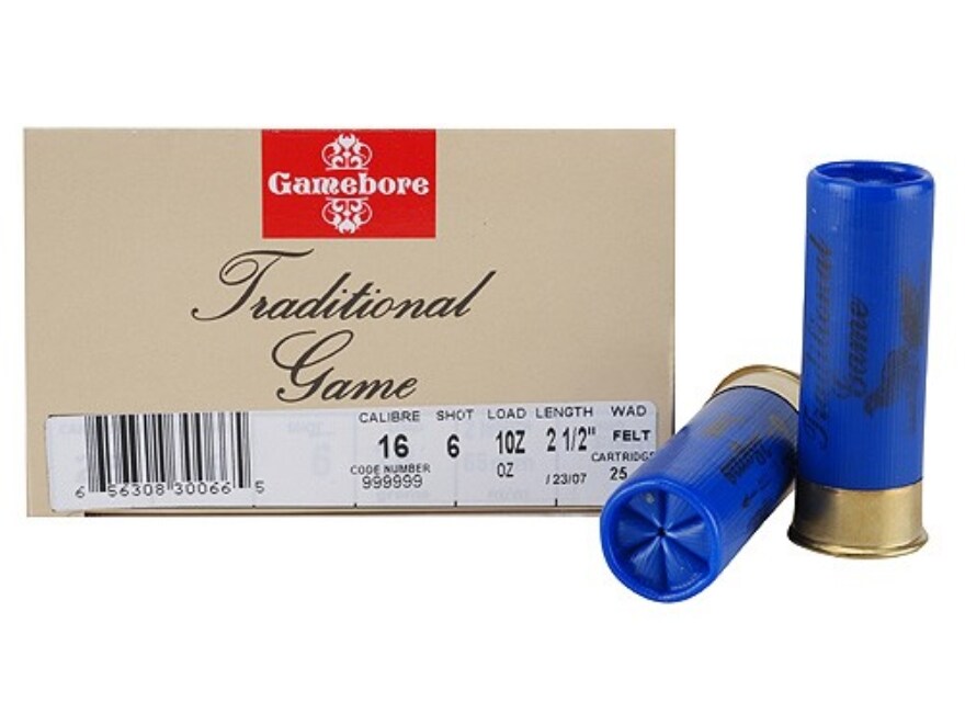 Gamebore Game & Hunting Ammo 16 Ga 2-1/2 1oz #6 Shot Box of 25
