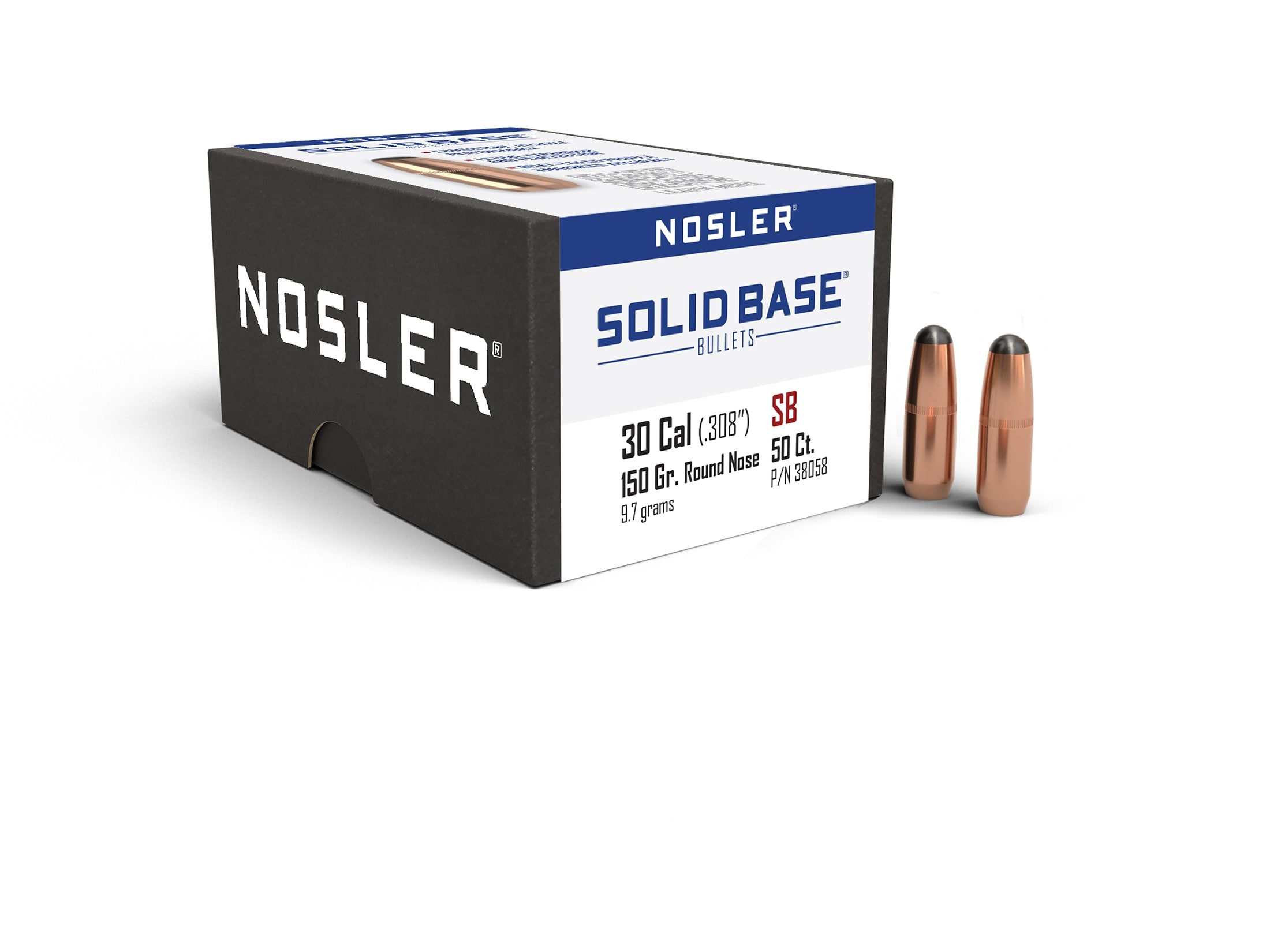 Nosler Solid Base 30 Cal (308 Diameter) Bullets 150 Grain Jacketed